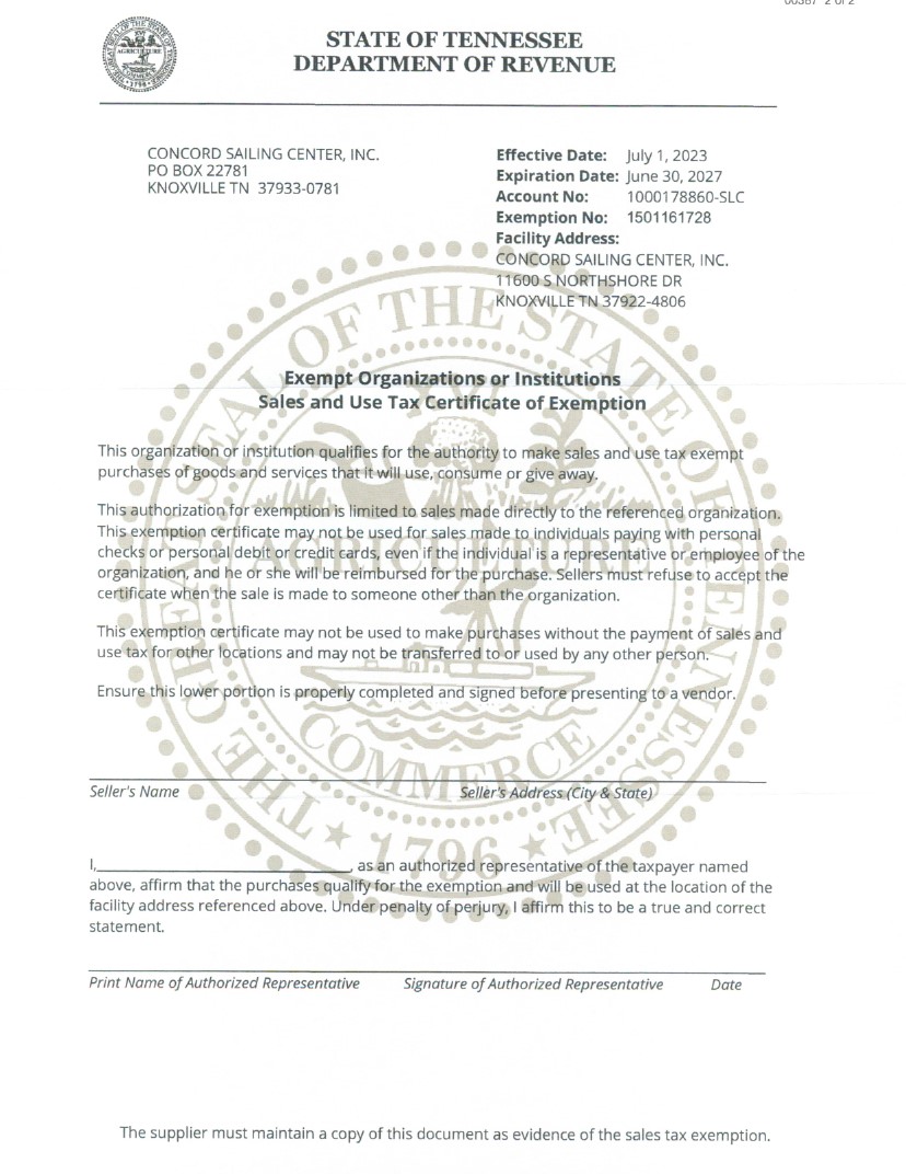 Camp Expense Manual – Concord Yacht Club